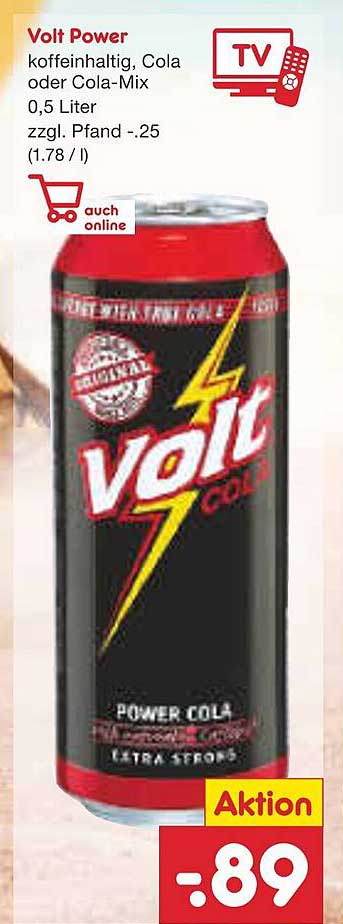 Volt Power Koffeinhaltig, Cola Oder Cola-mix Angebot bei Netto Marken ...