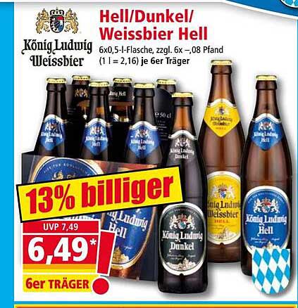 König Ludwig Weissbier Hell, Dunkel Oder Weissbier Hell Angebot bei ...