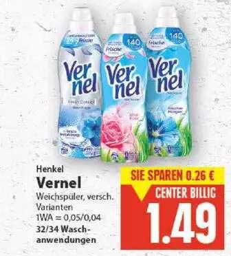 Henkel Vernel Weichspüler Angebot bei E Center