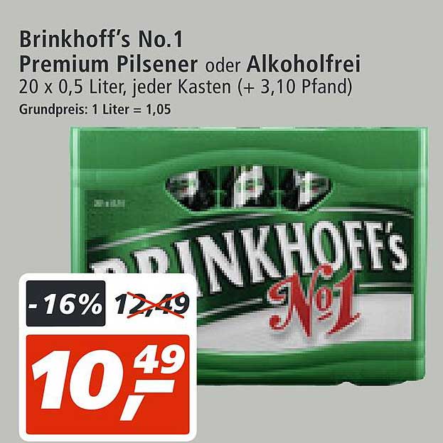 Brinkhoff's No.1 Premium Pilsener Oder Alkoholfrei Angebot bei Real ...