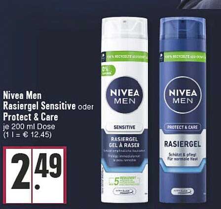 Nivea Men Rasiergel Sensitive Oder Protect & Care Angebot bei E Center ...