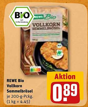 Rewe Bio Vollkorn Semmelbrösel Angebot bei REWE - 1Prospekte.de