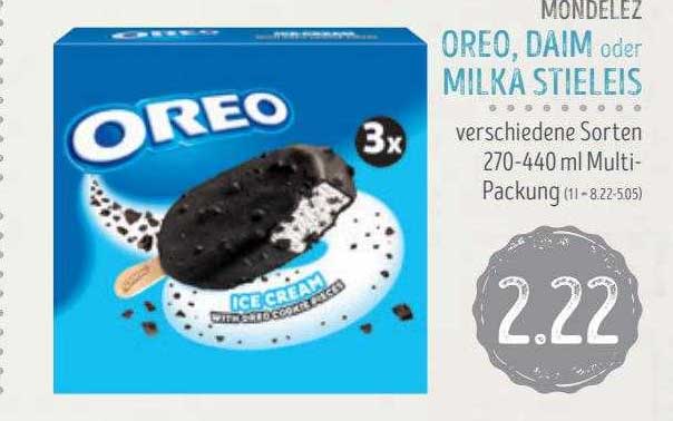 Mondelez Oreo, Daim Oder Milka Stieleis Angebot bei Edeka Struve