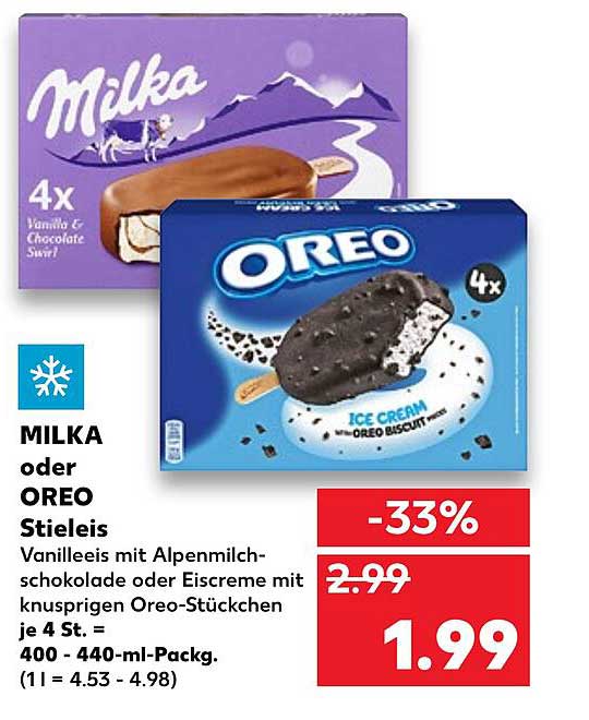 Milka Oder Oreo Stieleis Angebot bei Kaufland - 1Prospekte.de