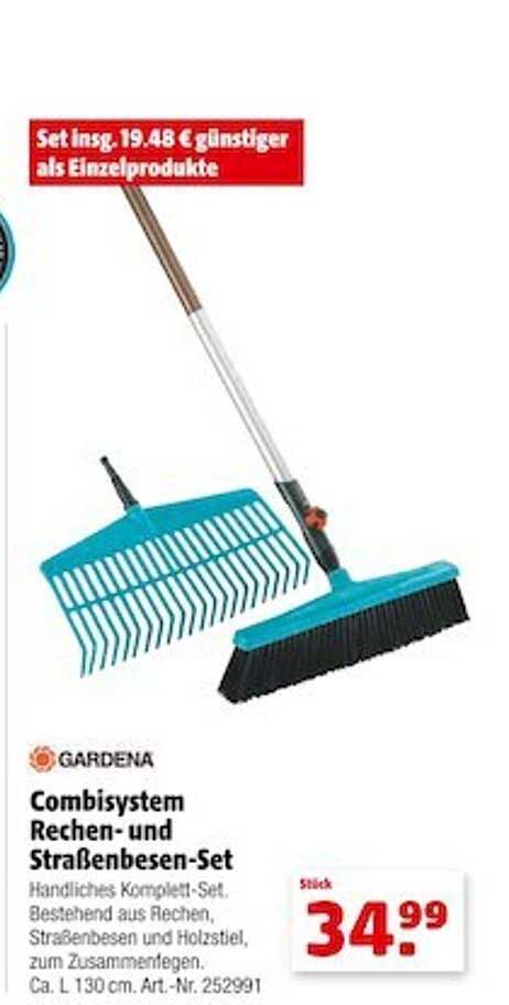 Gardena Combisystem Rechen-und Straßenbesen-set Angebot bei ...