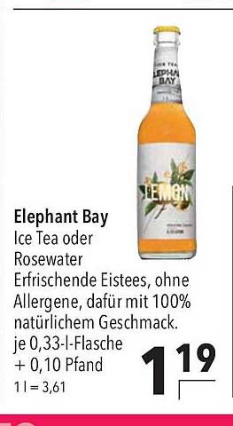 Elephant Bay Ice Tea Oder Rosewater Angebot bei CITTI Markt - 1Prospekte.de
