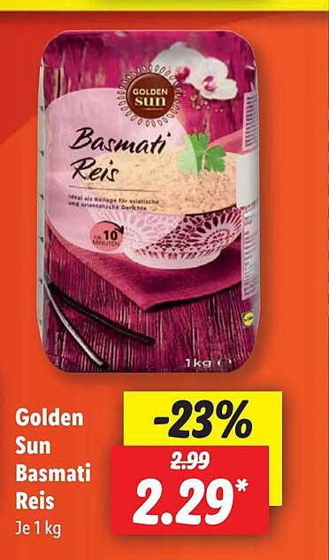 Golden Sun Basmati Reis Angebot bei Lidl - 1Prospekte.de