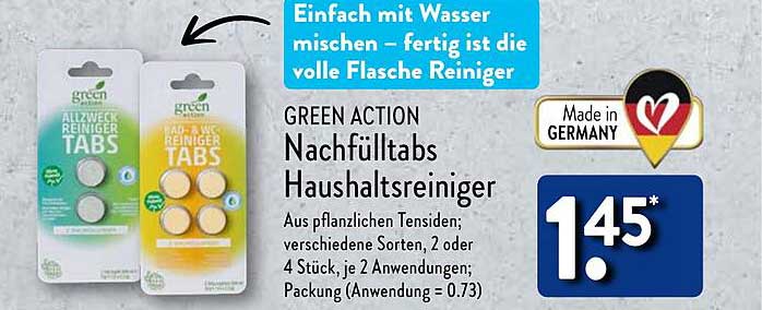 Green Action Nachfülltabs Haushaltsreiniger Angebot bei ALDI Nord ...