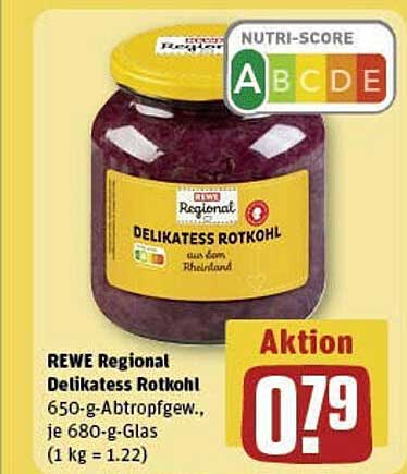 Rewe Regional Delikatess Rotkohl Angebot bei REWE - 1Prospekte.de