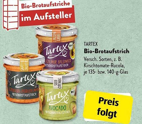 Tartex Bio-brotaufstrich Angebot bei ALDI SÜD - 1Prospekte.de