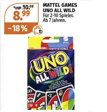 Mattel Games Uno All Wild Angebot bei MÜLLER - 1Prospekte.de