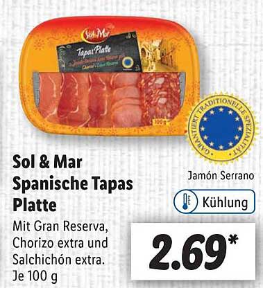 Sol&mar Spanische Tapas Platte Angebot bei Lidl - 1Prospekte.de