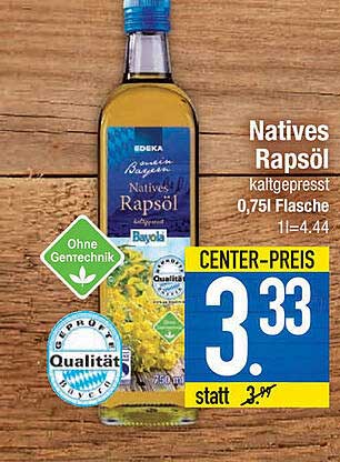 Edeka Main Bayern Natives Rapsöl Angebot bei E Center - 1Prospekte.de