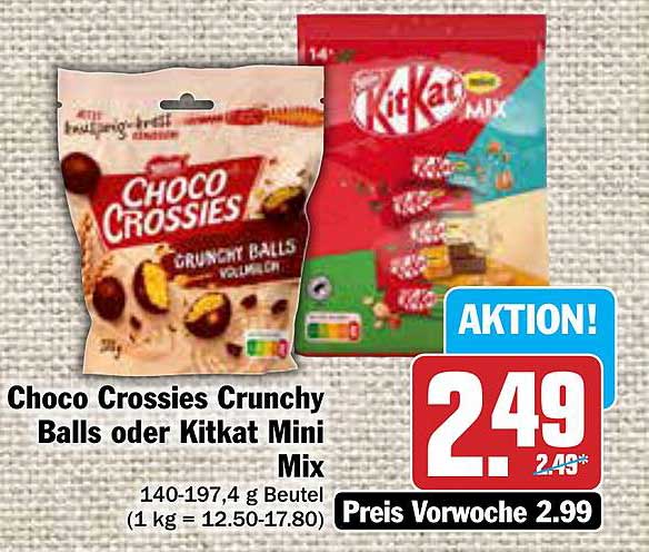 Choco Crossies Crunchy Balls Oder Kitkat Mini Mix Angebot bei AEZ ...