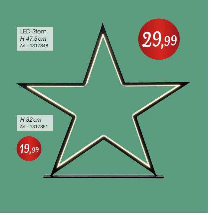 Led-stern H 47,5cm Oder H 32 Cm Angebot bei Zurbrüggen - 1Prospekte.de