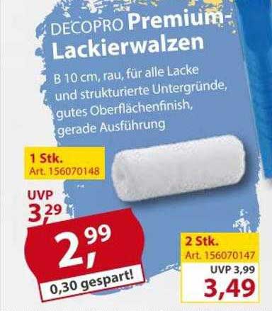 Decopro Premium-lackierwalzen Angebot bei Sonderpreis Baumarkt ...