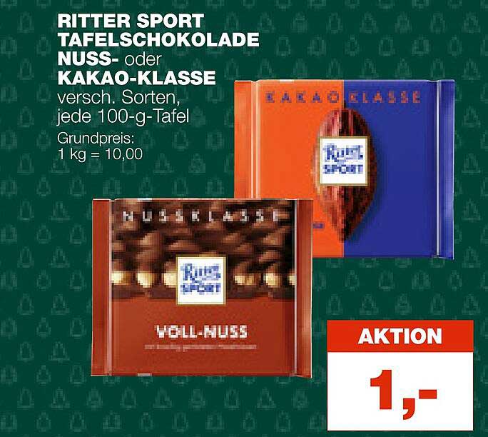 Ritter Sport Tafelschokolade Nuss- Oder Kakao-klasse Angebot bei Real Ritter Sport Tafelschokolade Nuss- Oder Kakao-klasse Angebot bei Real