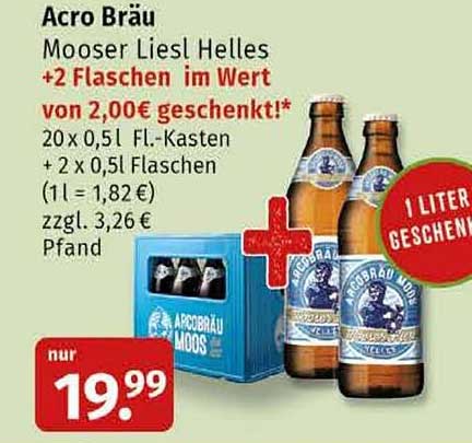 Acro Bräu Mooser Liesl Helles Angebot bei Markgrafen - 1Prospekte.de