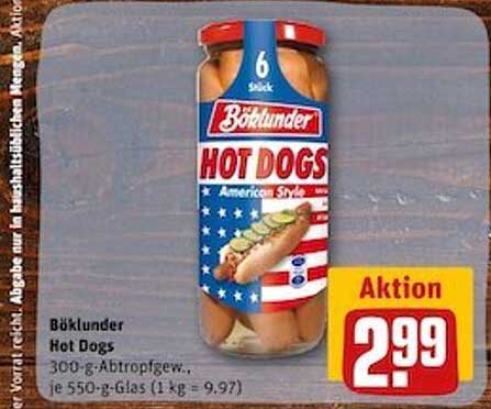 Böklunder Hot Dogs Angebot bei REWE - 1Prospekte.de