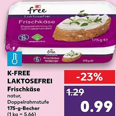 K-free Laktosefrei Frischkäse Angebot bei Kaufland - 1Prospekte.de