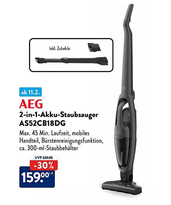 Aeg 2in1-akku-staubsauger AS52CB18DG Angebot bei ALDI Nord - 1Prospekte.de