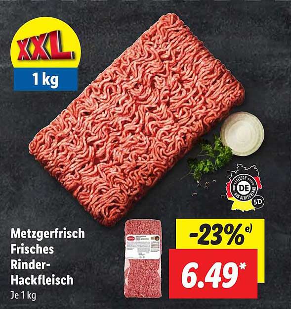 Metzgerfrisch Frisches Rinder-hackfleisch Angebot bei Lidl - 1Prospekte.de