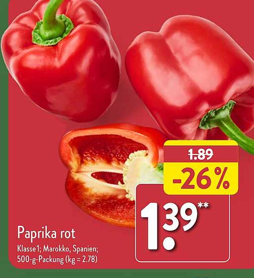 Paprika Rot Angebot bei ALDI Nord - 1Prospekte.de