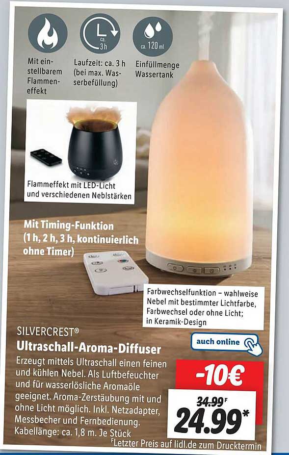 Silvercrest Ultraschall-aroma-diffuser Angebot bei Lidl - 1Prospekte.de