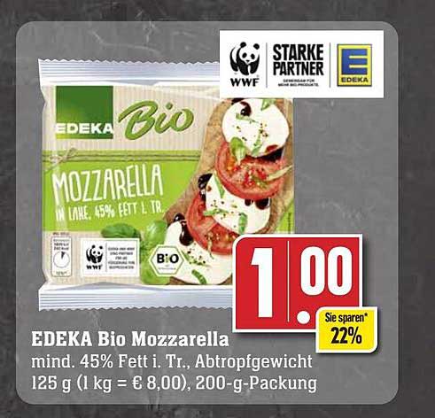 Edeka Bio Mozzarella Angebot bei EDEKA - 1Prospekte.de