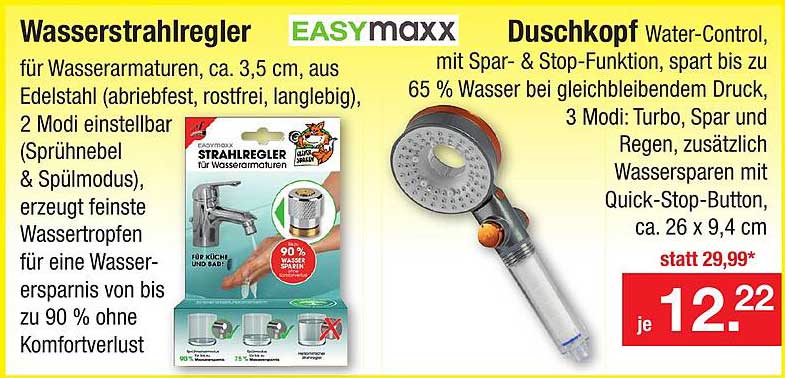 Easymaxx Wasserstrahlregler Oder Duschkopf Angebot bei Zimmermann ...