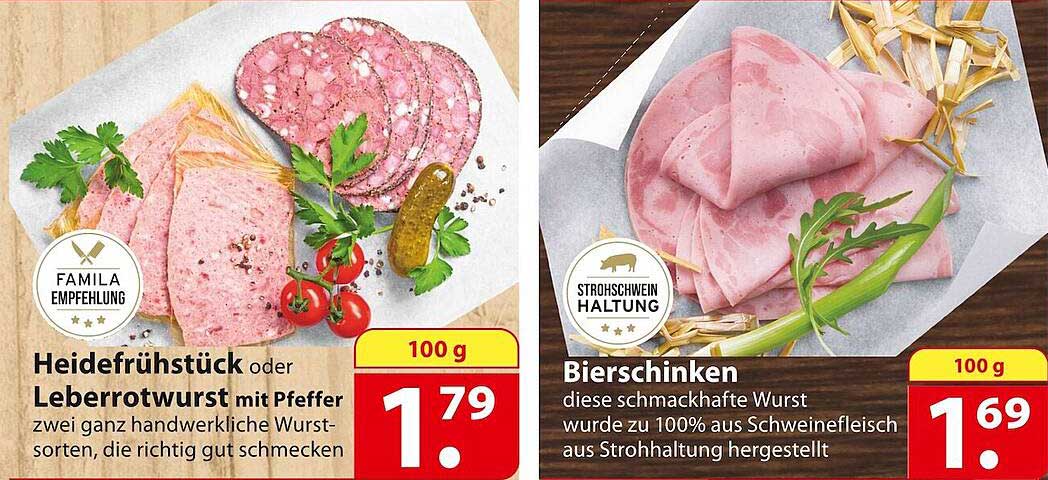 Heidefrühstück, Leberrotwurst Mit Pfeffer Oder Bierschinken Angebot bei ...