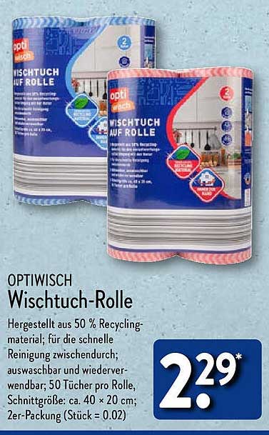 Optiwisch Wischtuch-rolle Angebot bei ALDI Nord - 1Prospekte.de
