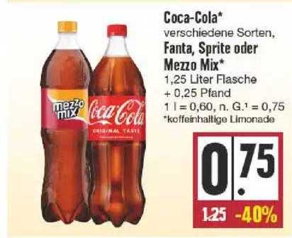 Coca-cola, Fanta, Sprite Oder Mezzo Mix Angebot bei EDEKA - 1Prospekte.de