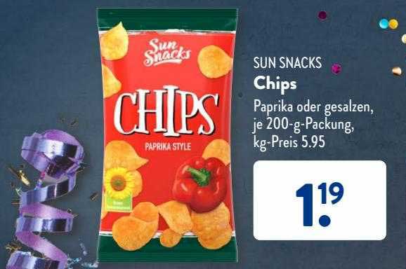 Sun Snacks Chips Angebot bei ALDI SÜD - 1Prospekte.de