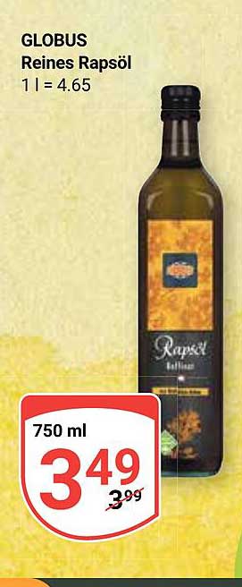 Globus Reines Rapsöl Angebot bei Globus - 1Prospekte.de