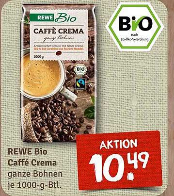 Rewe Bio Caffé Crema Angebot bei Nahkauf - 1Prospekte.de