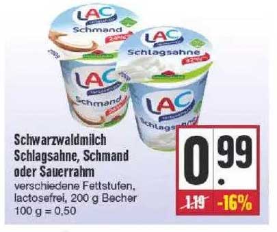 Schwarzwaldmilch Schlagsahne, Schmand Oder Sauerrahm Angebot bei Marktkauf