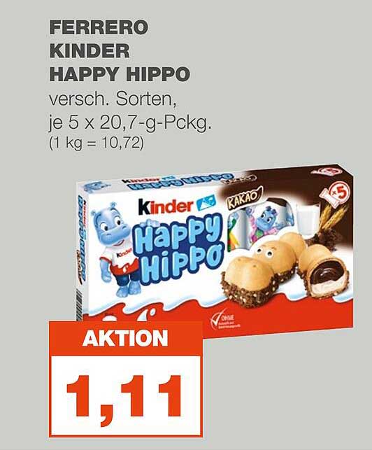 Kinder B-ready, Kinder Cards, Hanuta Riegel Oder Happy Hippo Angebot ...