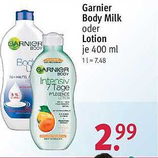 Garnier Body Milk Oder Lotion Angebot bei ROSSMANN - 1Prospekte.de