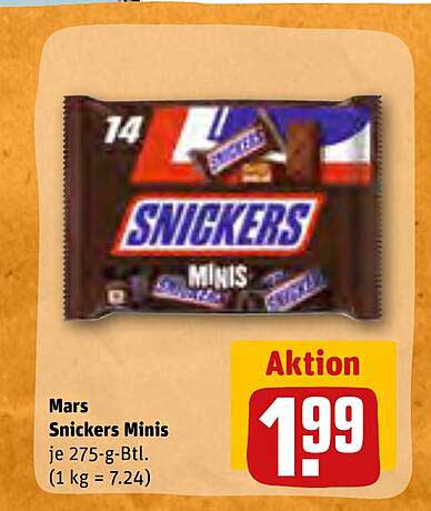 Mars Snickers Minis Angebot bei REWE - 1Prospekte.de