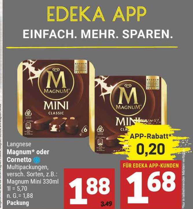 Langnese Magnum Oder Cornetto Angebot bei Marktkauf