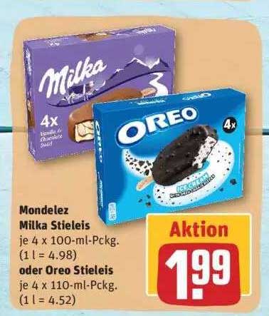 Mondelez Milka Stieleis Oder Oreo Stieleis Angebot bei REWE - 1Prospekte.de