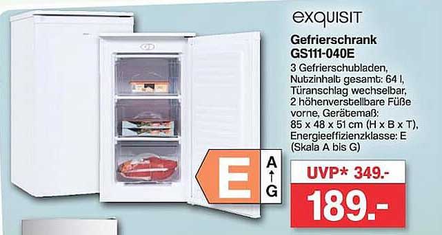 Exquisit Gefrierschrank Angebot Bei Marktkauf