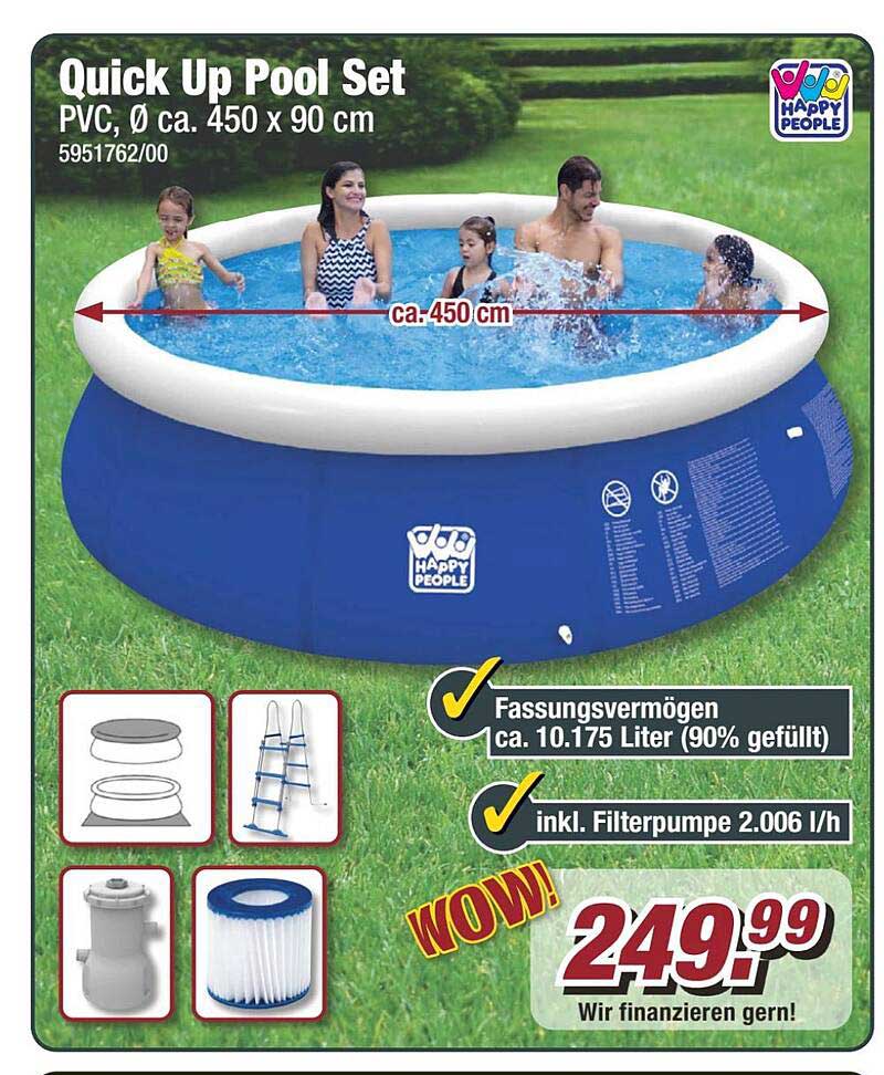 Happy People Quick Up Pool Set Angebot bei POCO - 1Prospekte.de