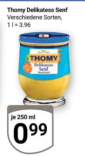 Thomy Delikatess Senf Angebot bei Globus - 1Prospekte.de