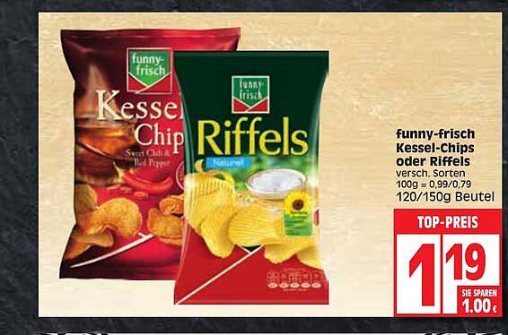 Funny-frisch Kessel-chips Oder Riffels Angebot bei EDEKA