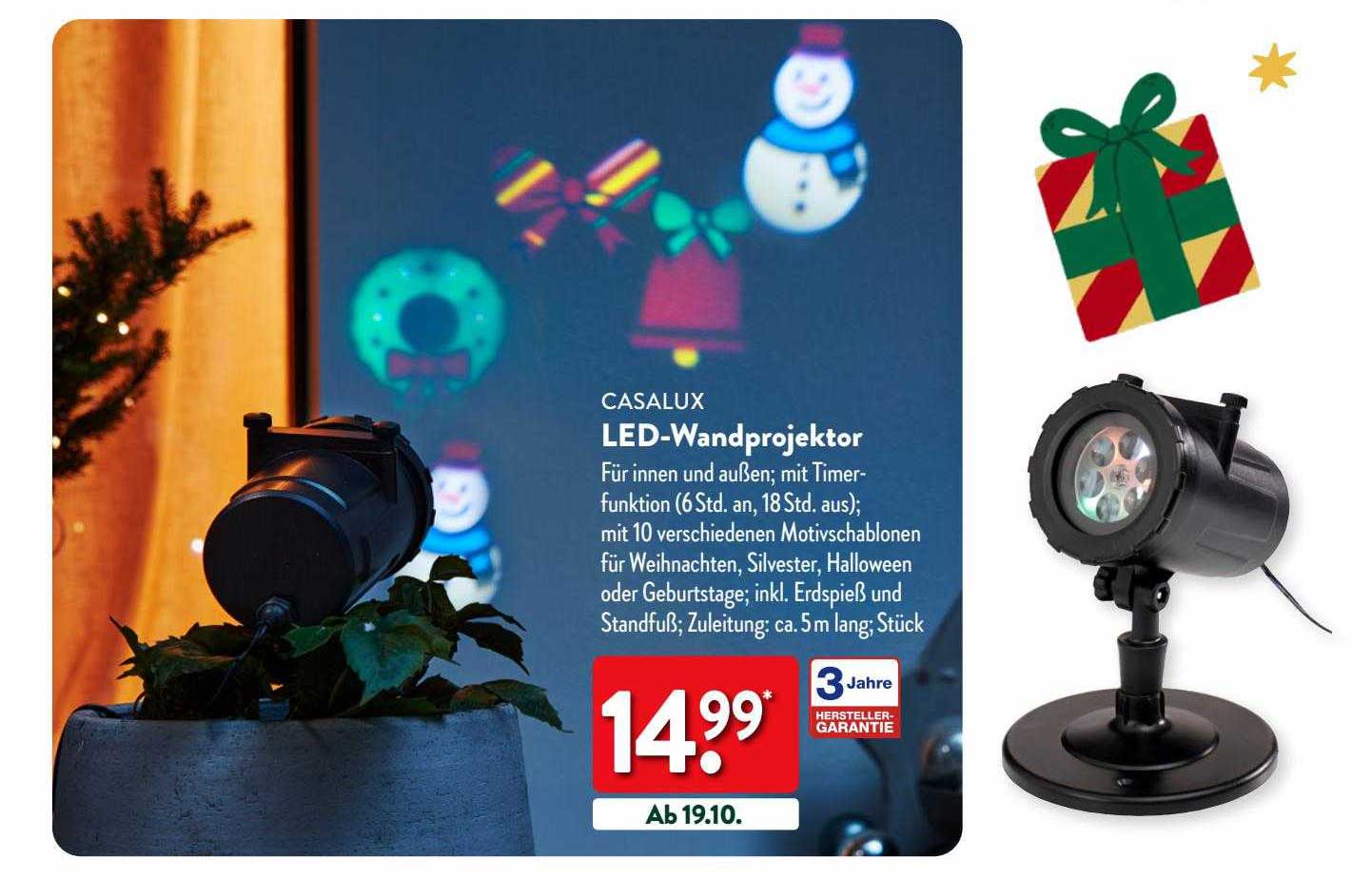 Casalux Led-wandprojektor Angebot bei ALDI Nord - 1Prospekte.de