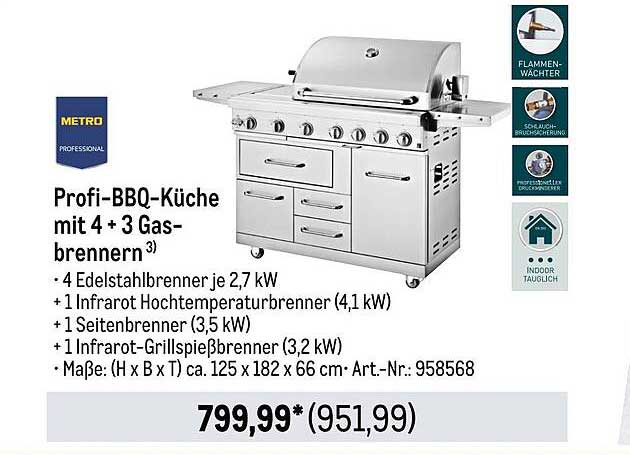 Metro Professional Profi-bbq-küche Mit 4+3 Gasbrennern Angebot bei ...