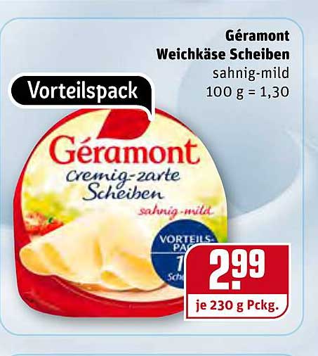 Géramont Weichkäse Scheiben Angebot bei REWE - 1Prospekte.de