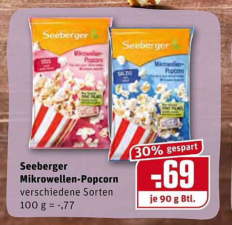 Seeberger Mikrowellen-popcorn Angebot bei REWE - 1Prospekte.de